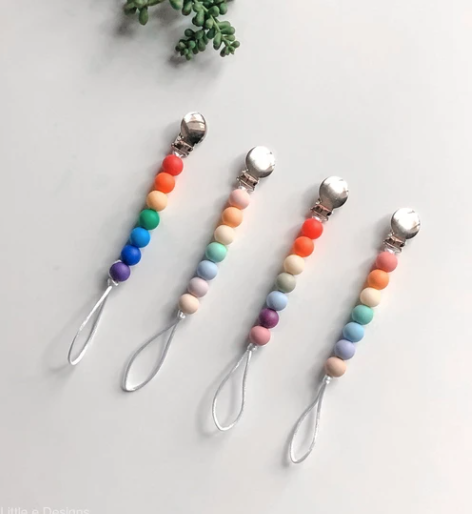 Little e Designs Shop - Rainbow Pacifier Clip | Wild Blossom Hollow ...